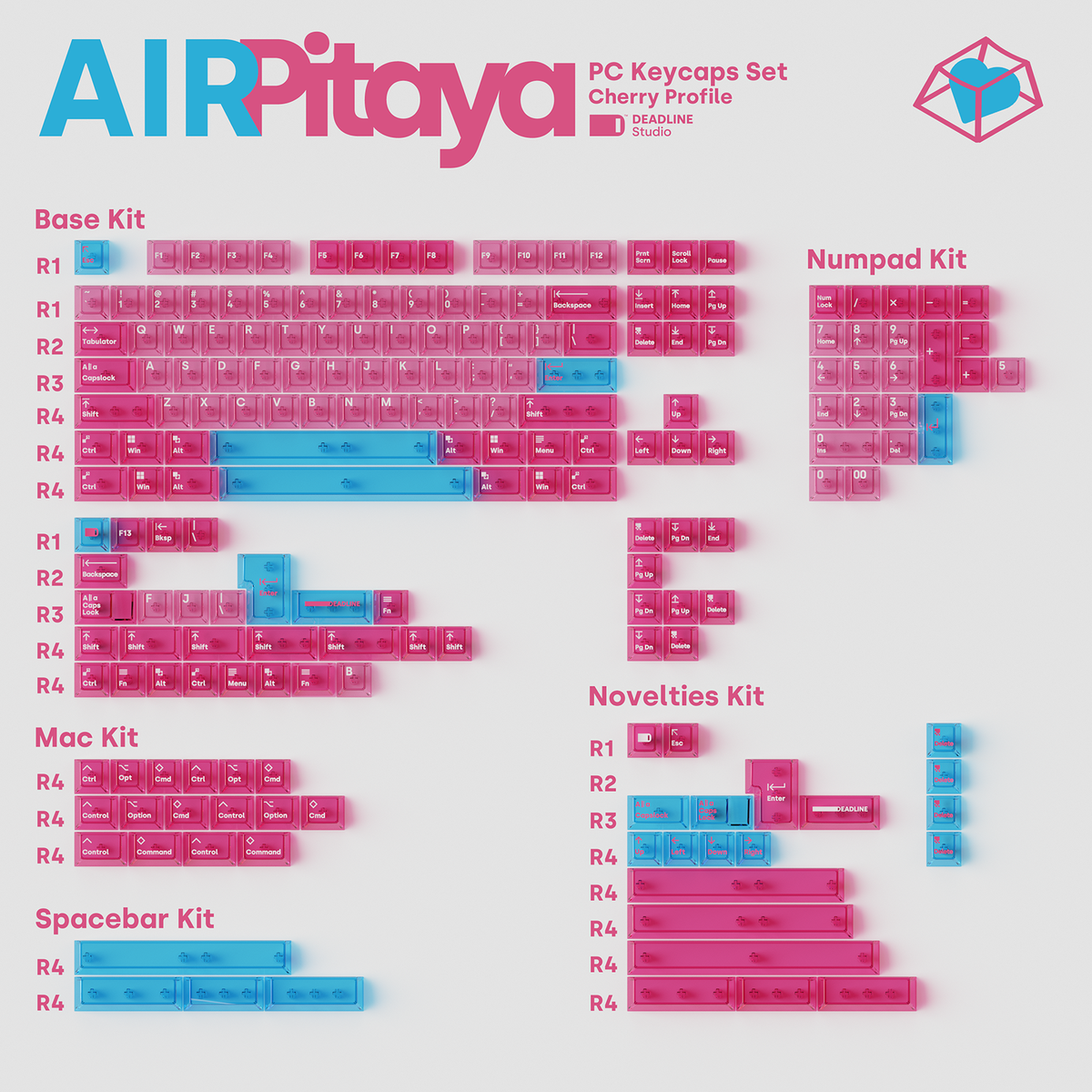 (In Stock) AIR-Pitaya Keycap Set