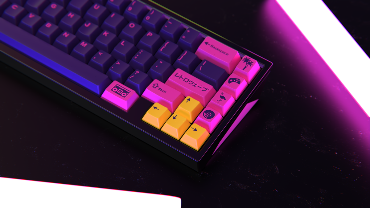 (In Stock) GMK Retrowave Keycaps – proto[Typist] Keyboards